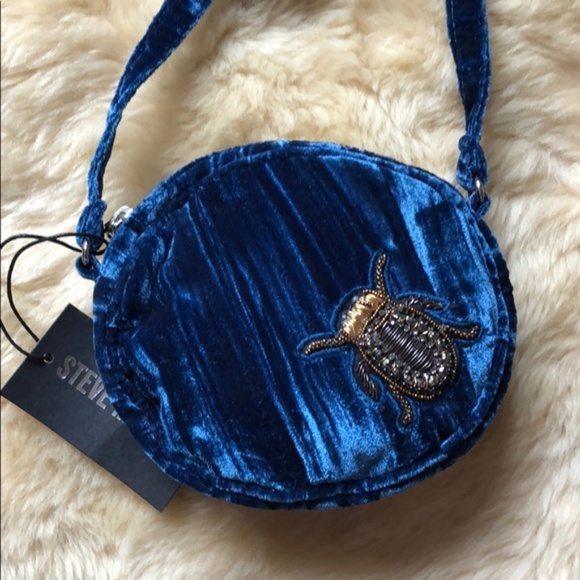 Steve Madden | Bags | Steve Madden Lotus Velvet Canteen Bug Embroidered ...